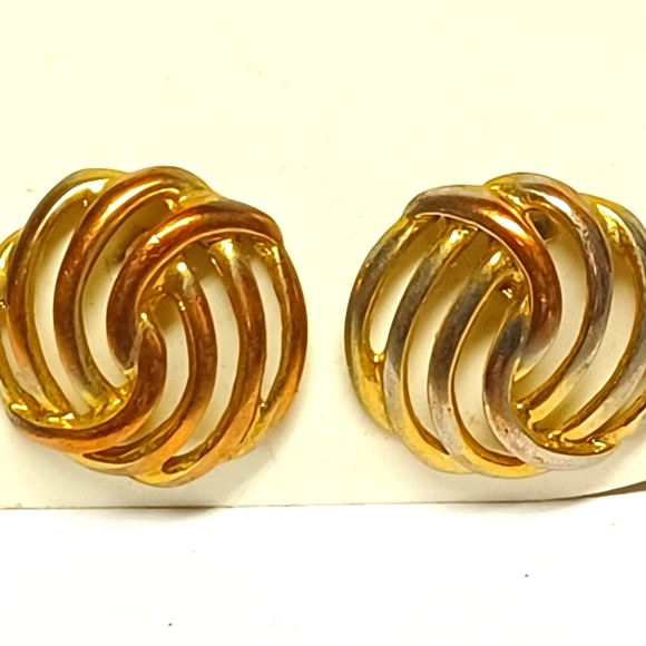 Vintage | Jewelry | Nwt Golden Circle Wire Wrap Studded Post Style ...